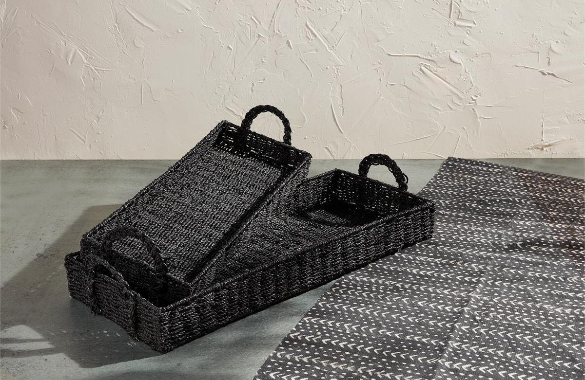 Black Woven Seagrass Tray - 2 Sizes – One Amazing Find: Creative Home ...