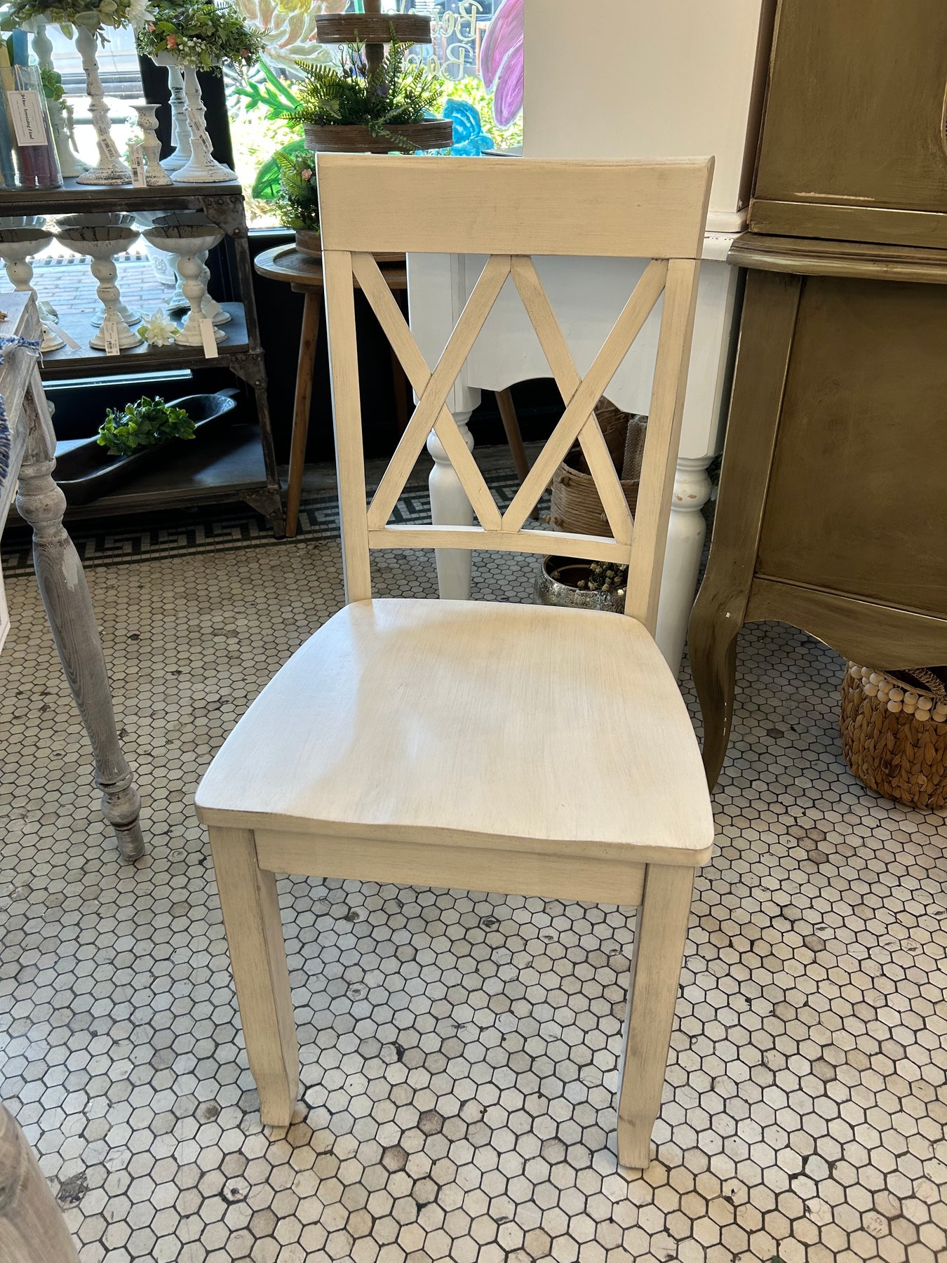 White Washed Cross Back Dining Chairs – One Amazing Find: Creative Home ...