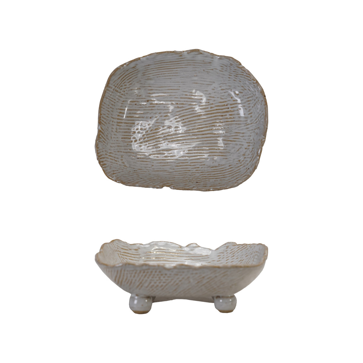 Stoneware Organic Shaped Footed Dish (Each One Will Vary) – One Amazing ...