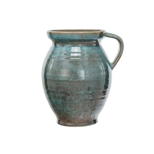 4 Quart Stoneware Jug w/ Handle, Blue (Each One Will Vary) - One ...