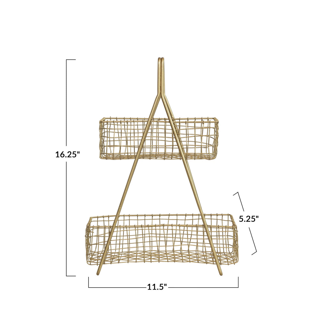 Antique Brass Finish Metal 2-Tier Basket – One Amazing Find: Creative ...